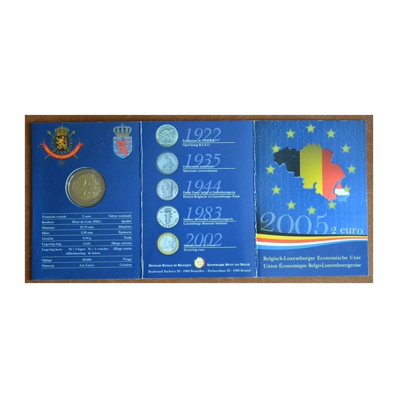 eurocoin eurocoins 2 Euro Belgium 2005 - Belgium-Luxembourg Economi...